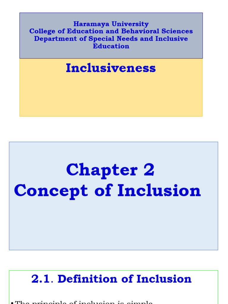 Chapter 2 - Concept of Inclusion | PDF