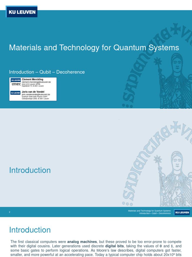 Chapter 01 Introduction Qubit Decoherence | PDF | Quantum Computing | Relaxation (Nmr)