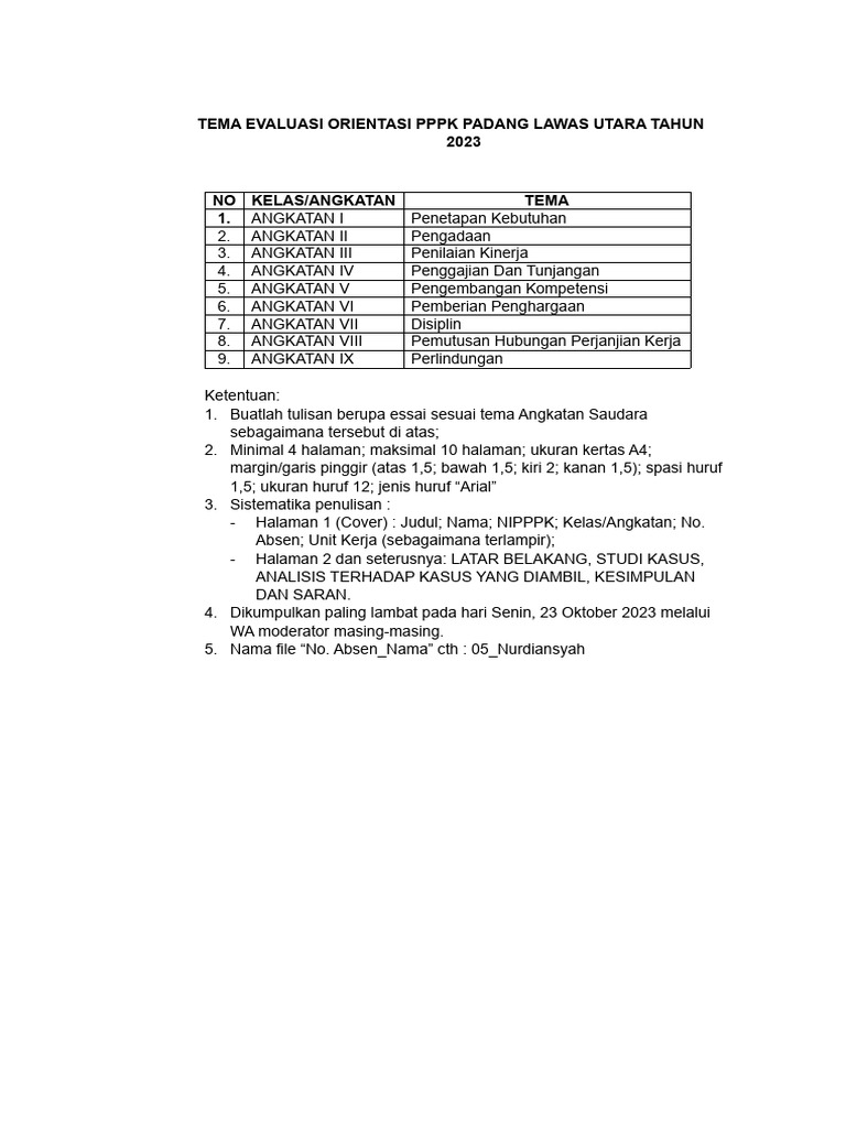 Tugas Evaluasi Orientasi PPPK | PDF