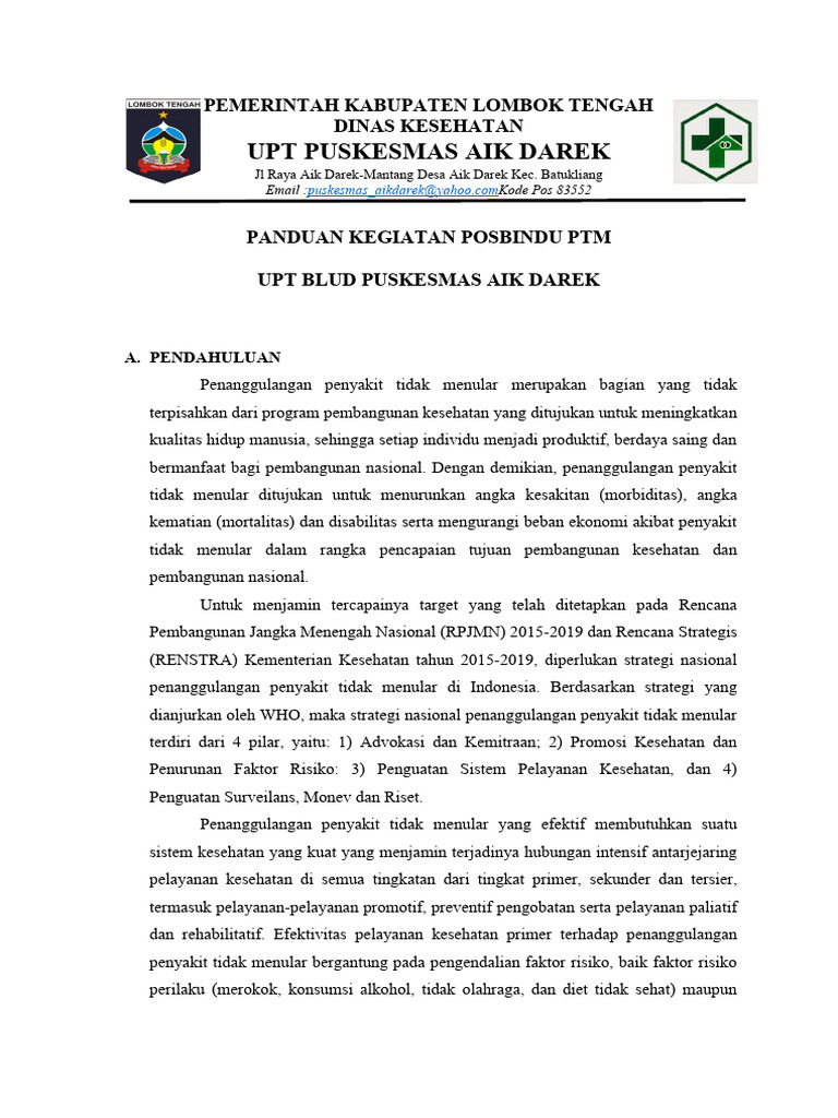 Panduan Posbindu PTM | PDF
