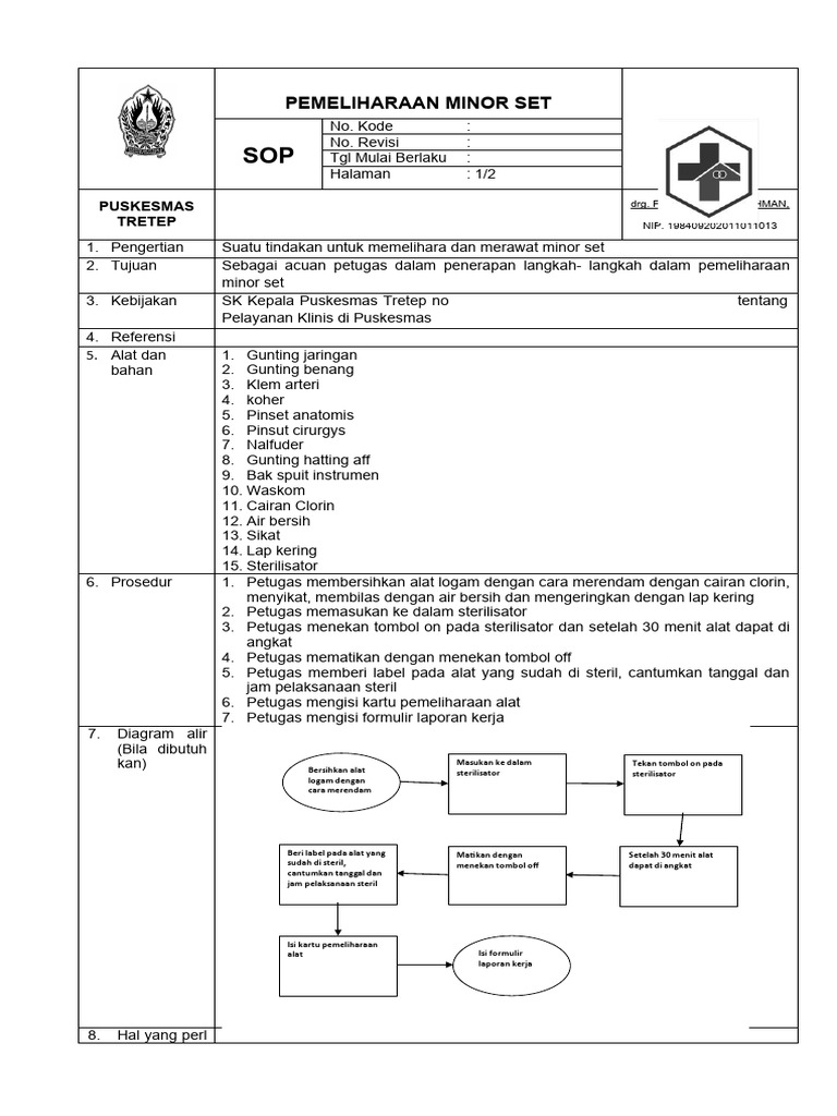 SOP Pemeliharaan Minor Set | PDF | Sains & Matematika | Teknologi & Rekayasa
