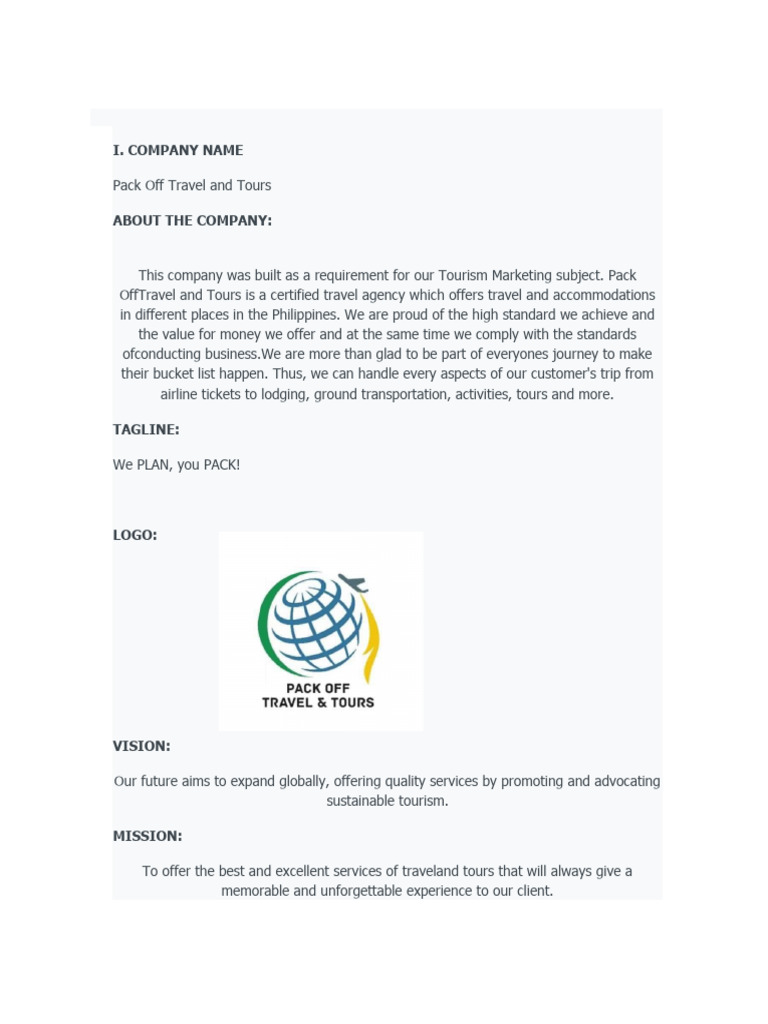 Tour Package | PDF | Tourism | Economies