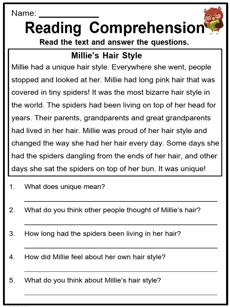 Reading Comprehension Grade 2 Milles Hair Style | PDF | General Fiction
