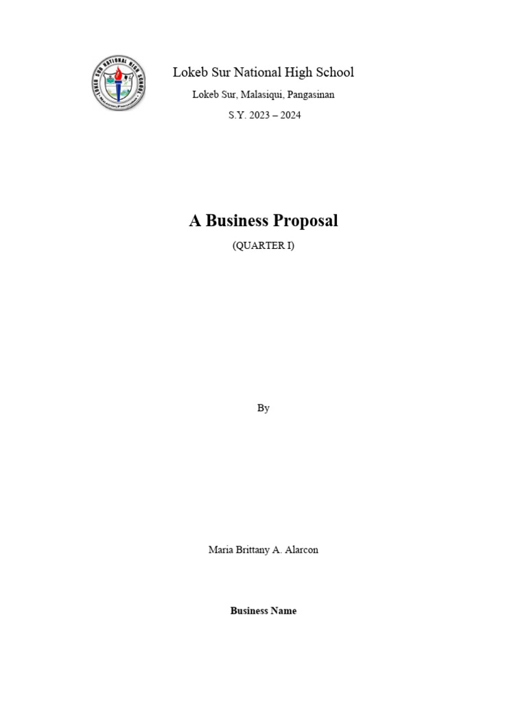 Sample Business Proposal | Download Free PDF | Cost Of Goods Sold ...