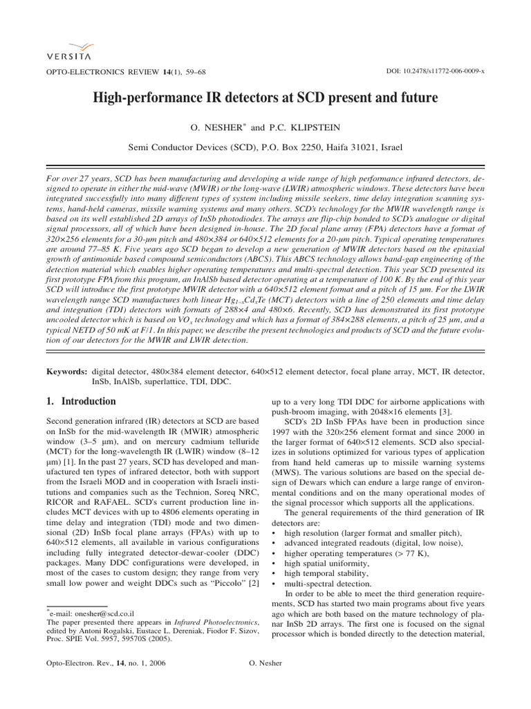 (18963757 - Opto-Electronics Review) High-Performance IR Detectors at ...