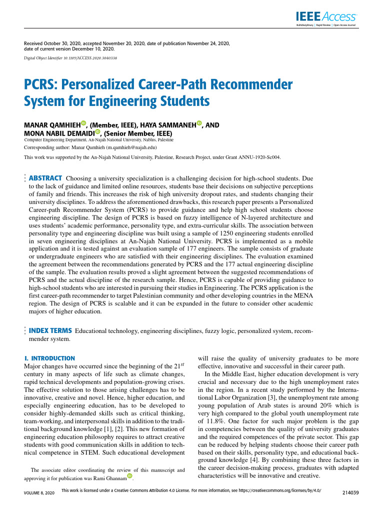 PCRS Personalized Career-Path Recommender System F | PDF | Fuzzy Logic ... PCRS Personalized Career-Path Recommender System F | PDF | Fuzzy Logic ...