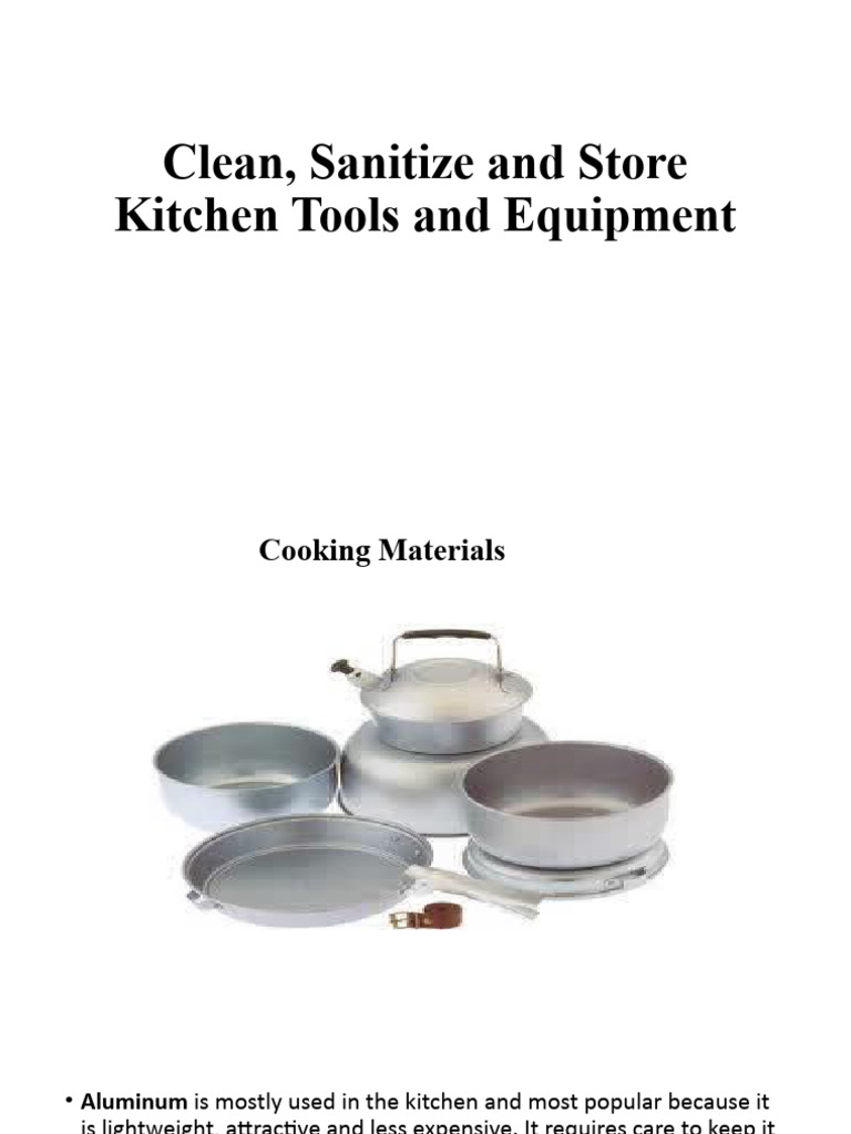 Tle 9 Lesson 1 Clean, Sanitize Kitchen Tools | PDF
