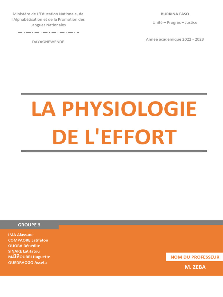 La Physiologie de L'effort | PDF | Bien-être | Sciences et mathématiques
