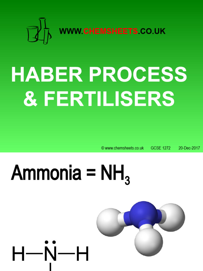 Chemsheets GCSE 1272 Haber Process and Fertilisers | PDF