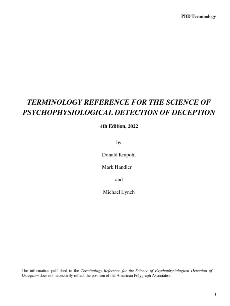 Publish - Terminology Referemce Update 2022 | PDF | Polygraph | Blood ...