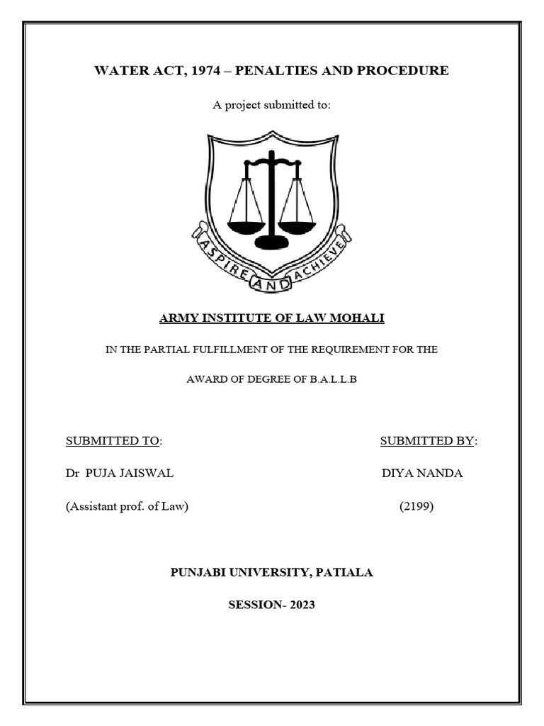 Project | PDF | Water Pollution | Clean Water Act