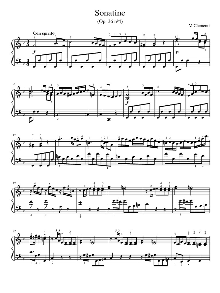 Clementi M. Sonatine F Major Op.36 n4 | PDF | Musical Forms | Musical ...