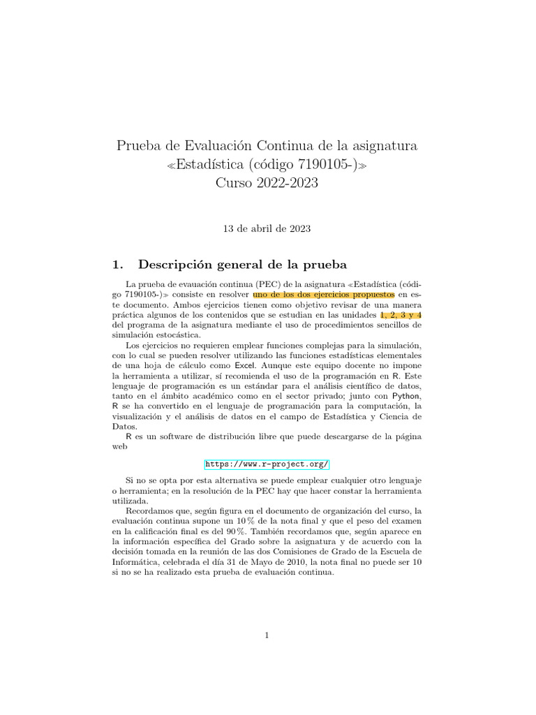 Pec 2022 2023 | PDF | Lenguaje de programación | Programación de computadoras