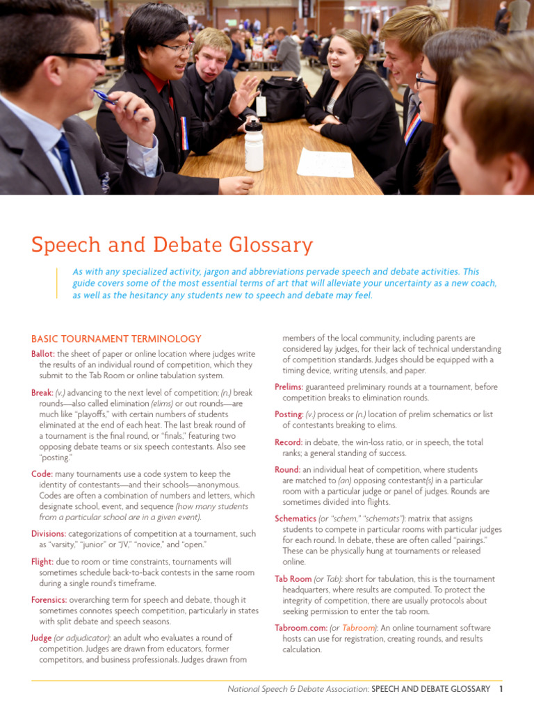 Speech and Debate Terminology Guide | PDF