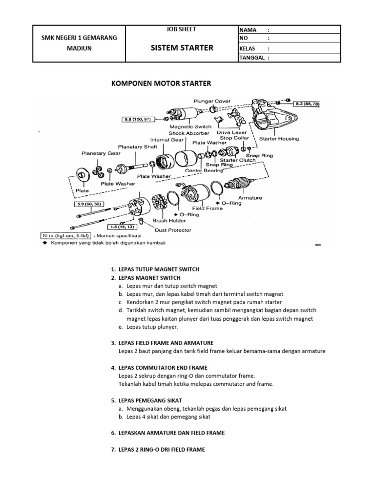 Job Sheet Starter | PDF