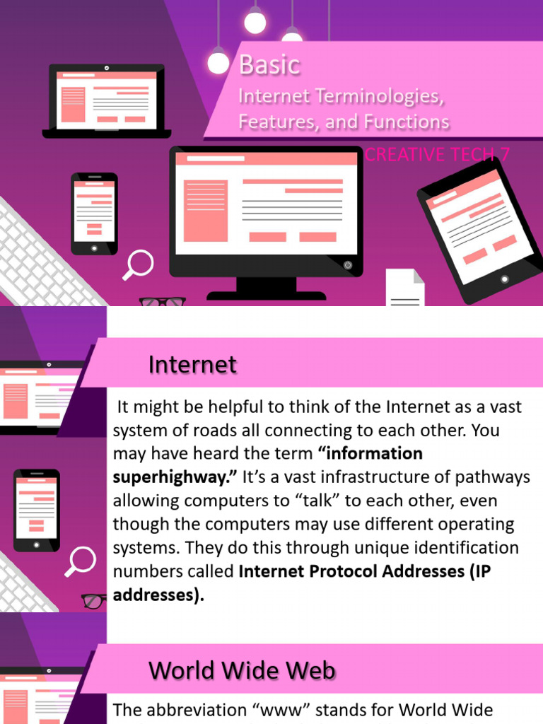 Basic Internet Terminology Student | PDF | World Wide Web | Internet & Web