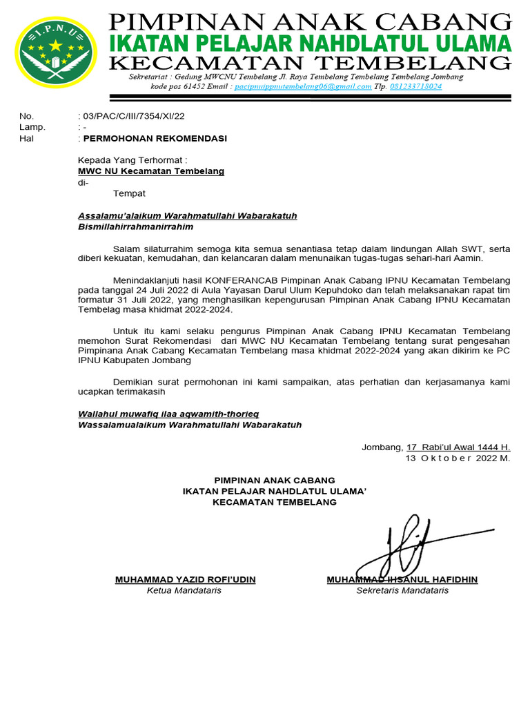 03 Permohonan Surat Rekom | PDF