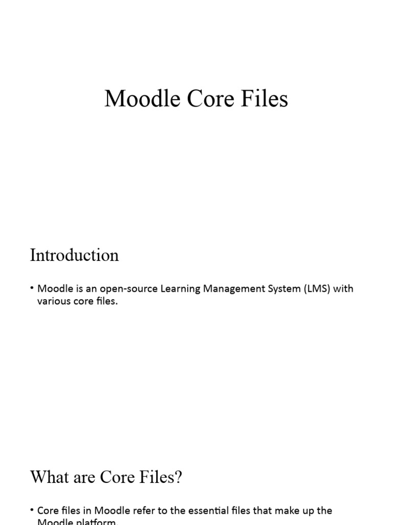 Moodle Core Files | PDF