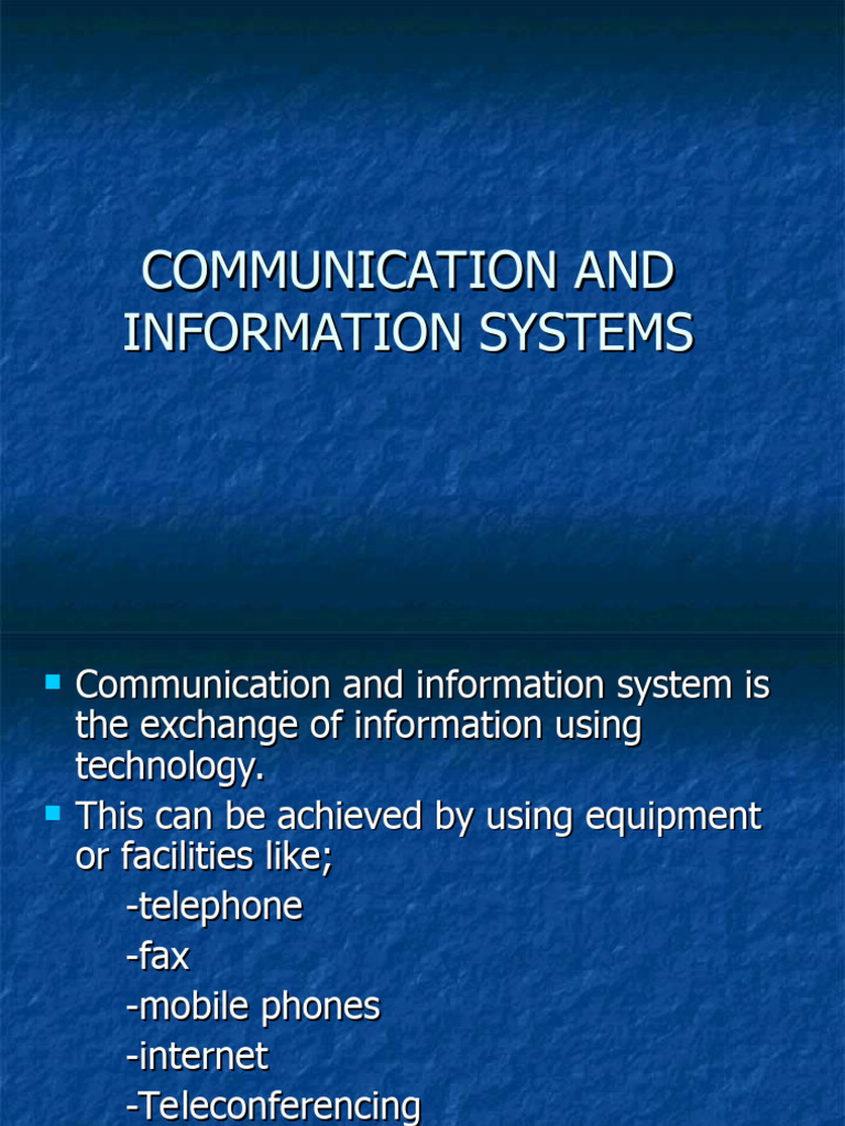 Communication and Information Systems Overview | PDF | World Wide Web ...