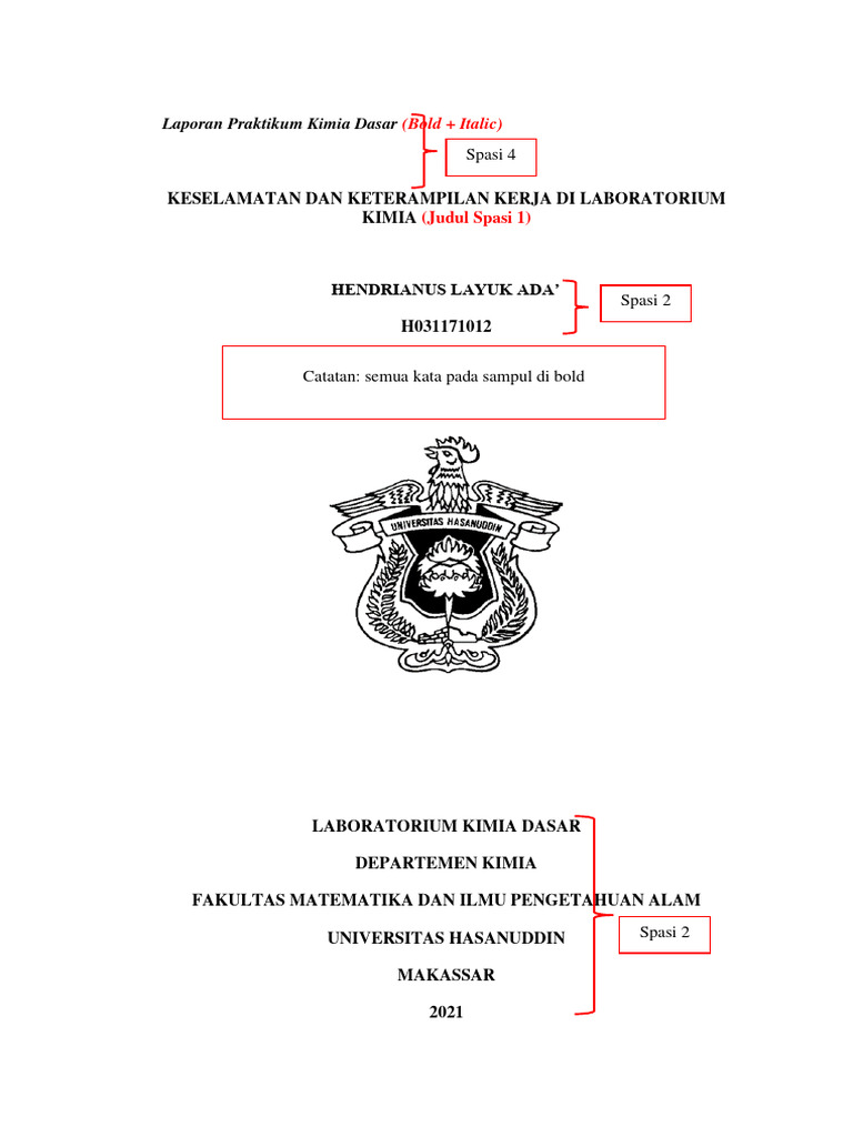 Catatan Format Sampul Dan Lembar Pengesahan Kimdas | PDF
