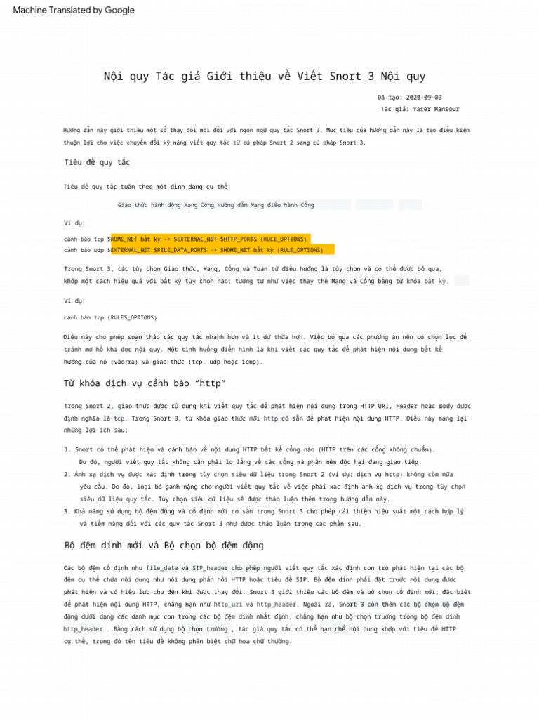 Rules Writers Guide To Snort 3 Rules | PDF