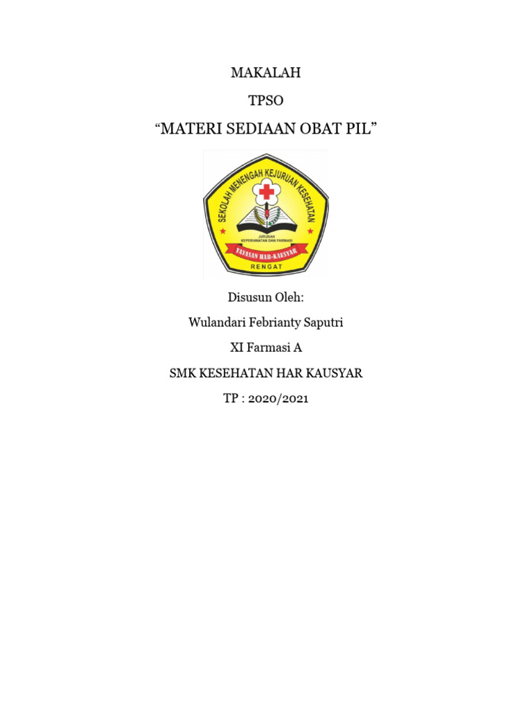 tpso sediaan pil | PDF