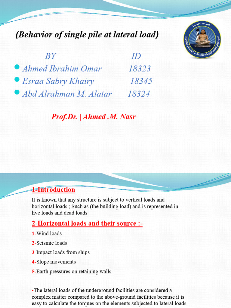 Behavior of Single Pile at Lateral Load | PDF | Deep Foundation | Bending