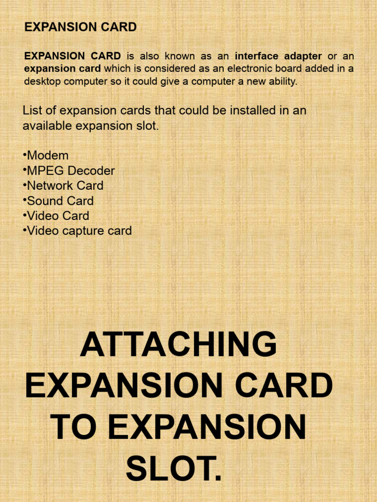 Attaching Expansion Card To Expansion Slot | PDF