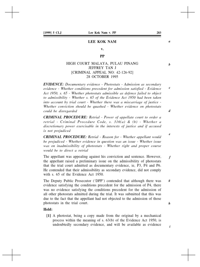 CLJ - 1999 - 5 - 283 - Copy Section 65 & 63 EA | PDF