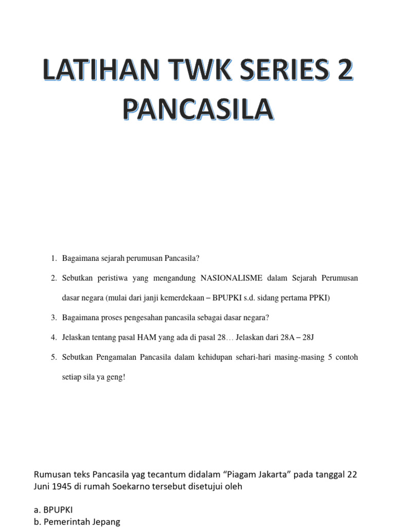 Latihan Pertemuan TWK 2 Nna - Mutmainnah N | PDF | Politik