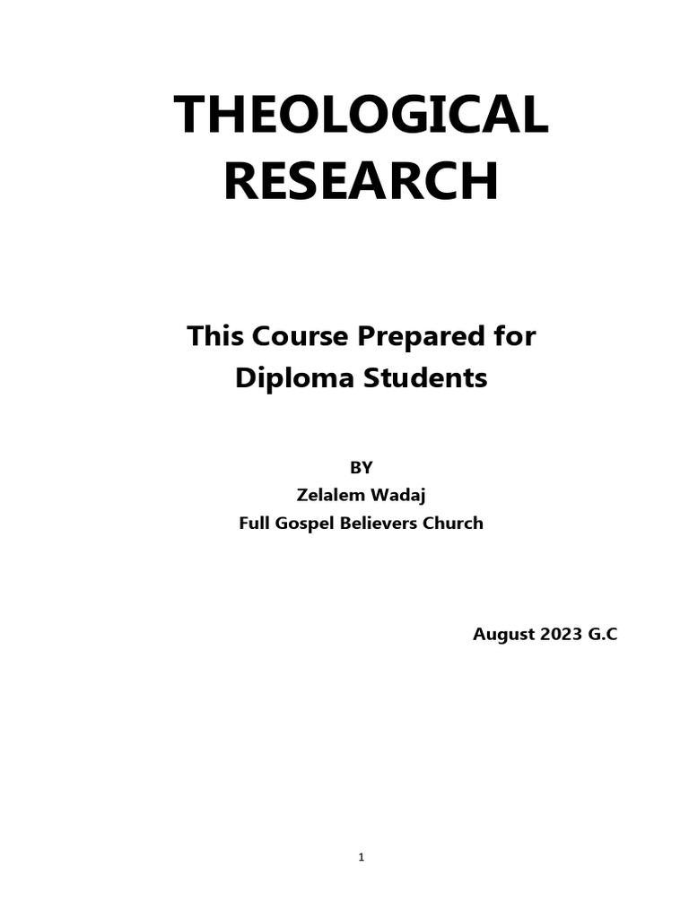 Theological Research Methods Overview | PDF