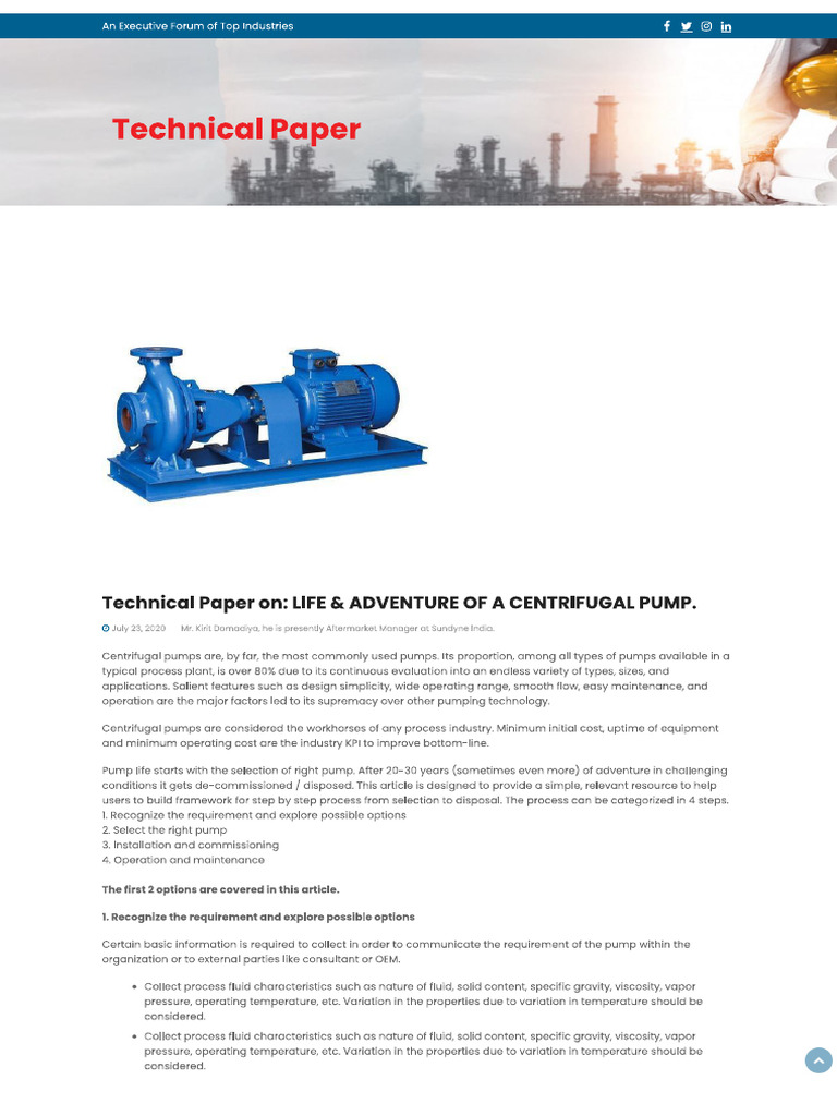 Centrifugal Pump Selection Pdf