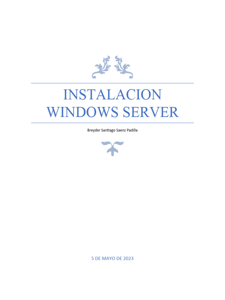 Instalacion Windows Server | PDF