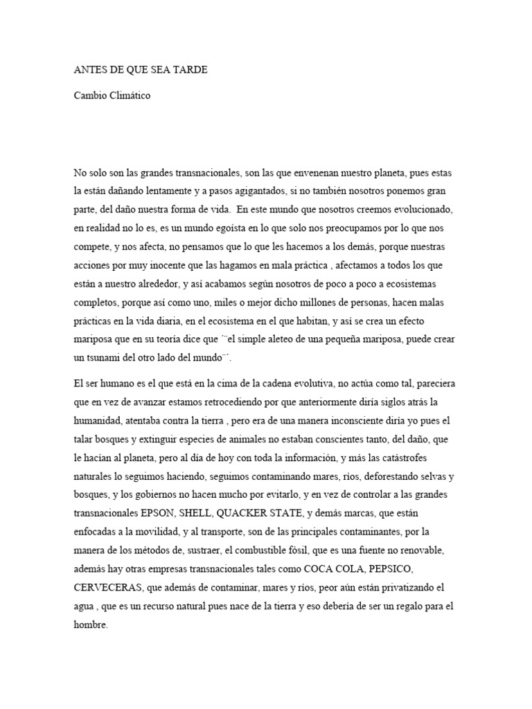 Antes de Que Sea Tarde | PDF