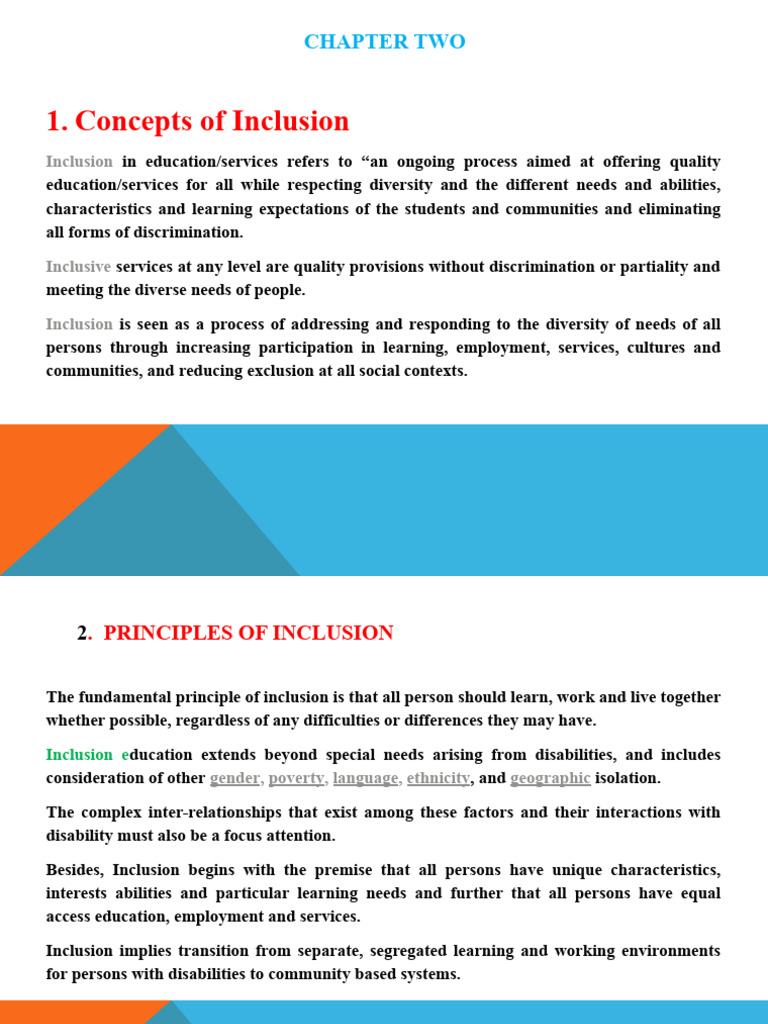 Chapter 2 &3 New | PDF | Inclusion (Education) | Social Exclusion