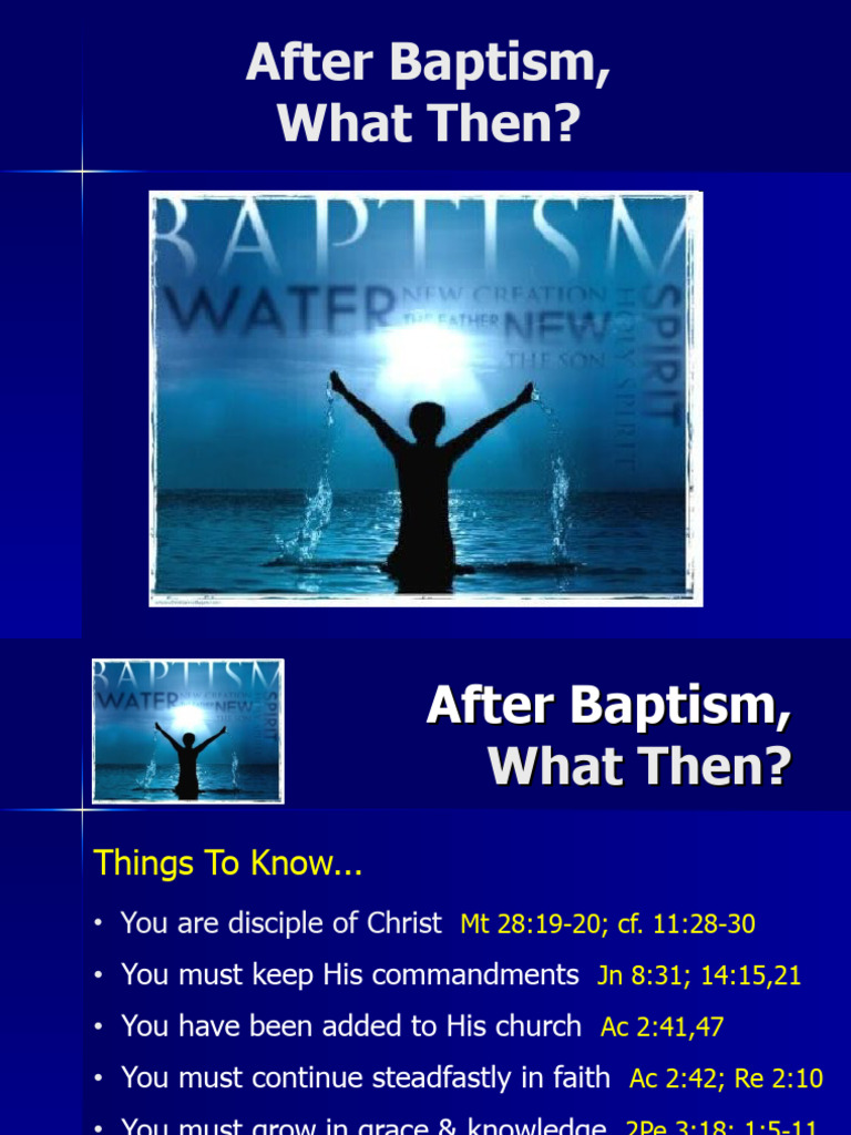 After Baptism - What Then | PDF | Lifestyle
