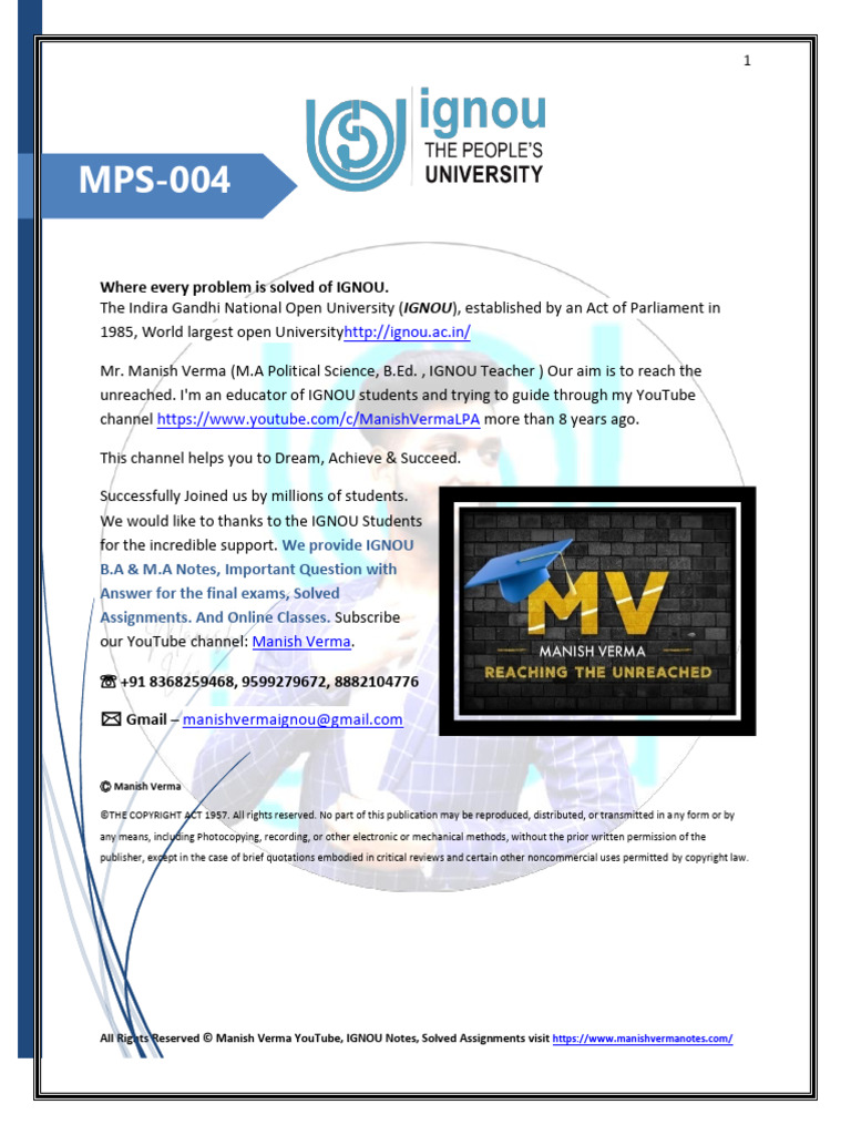 Comparative Politics MPS-004 | PDF | Federation | Globalization