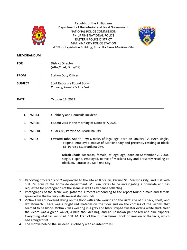 Grouup 2 Spot Report | PDF