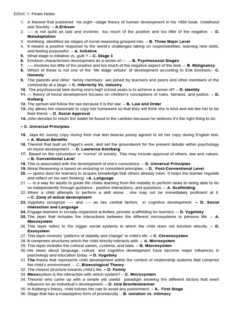 EDUC 1 Finals Notes | PDF