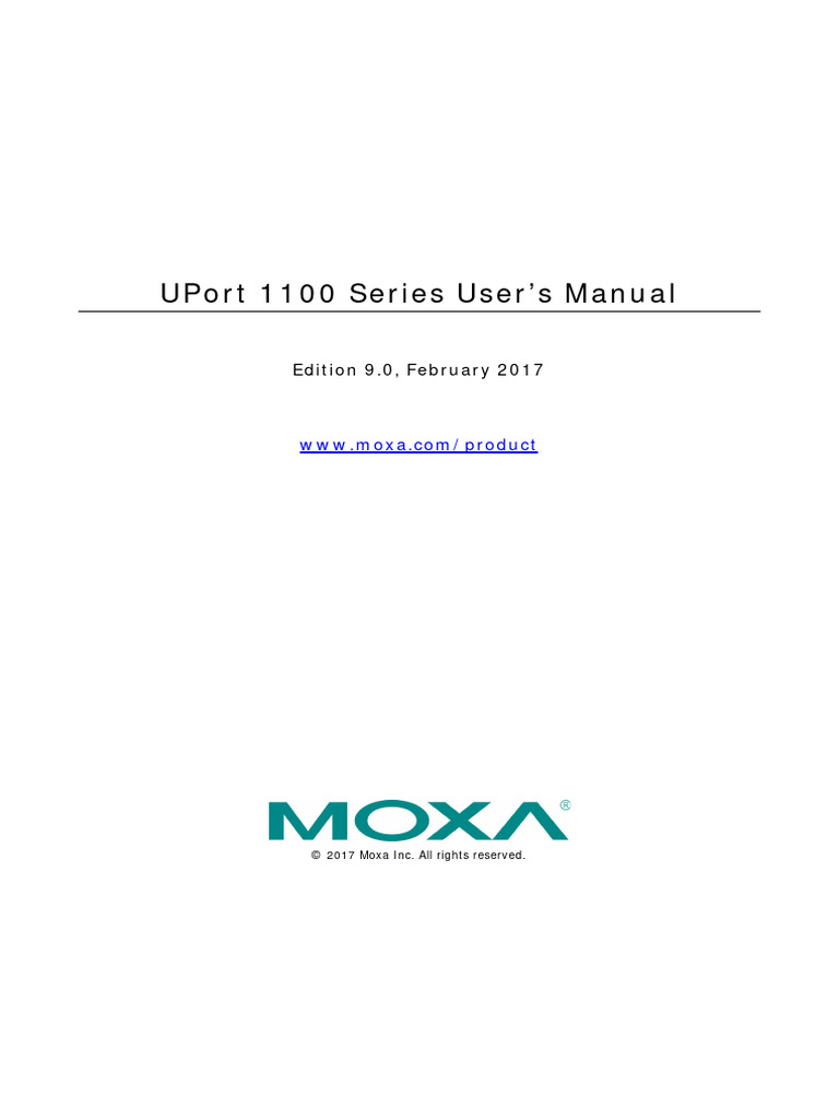 Moxa Uport 1100 Series Manual v9.0 | PDF | Installation (Computer ...