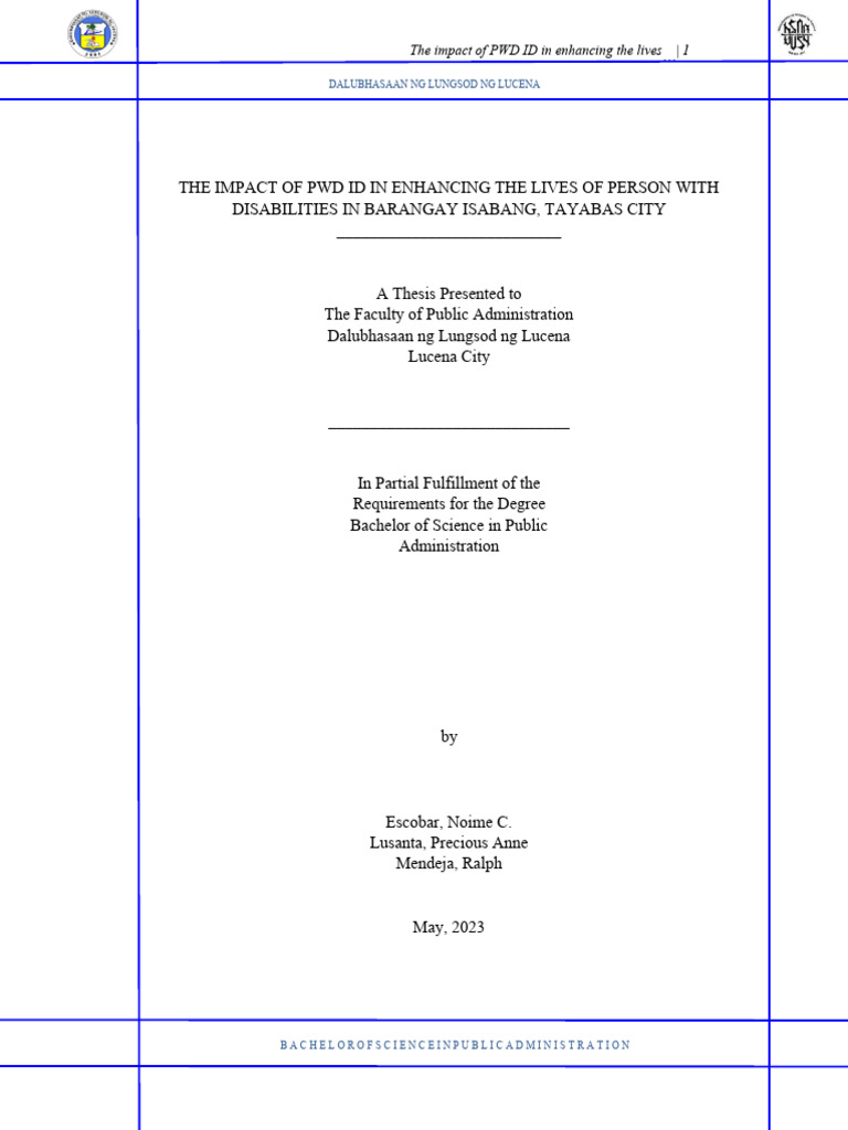 Impact-Of-Pwd-Id-Final-Concept 1 | PDF | Disability | Mean