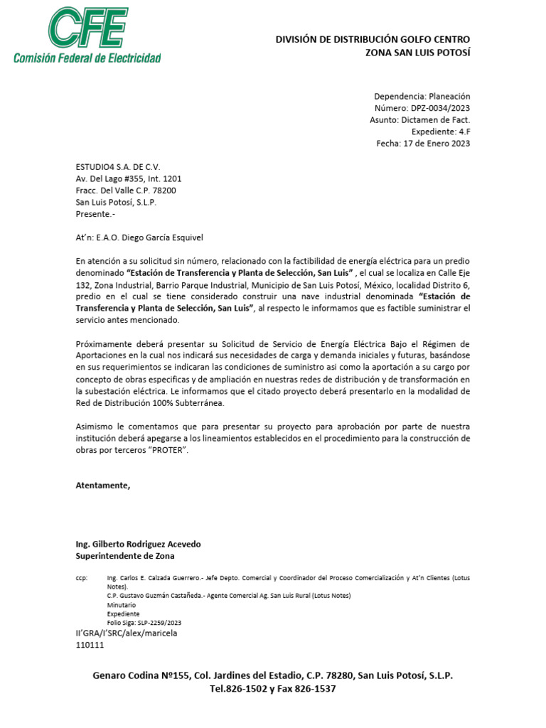 Factibilidad Cfe | PDF