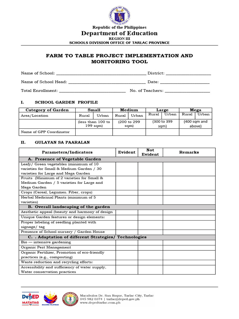 Farm To Table Project Implementation and Monitoring Tool | PDF ...