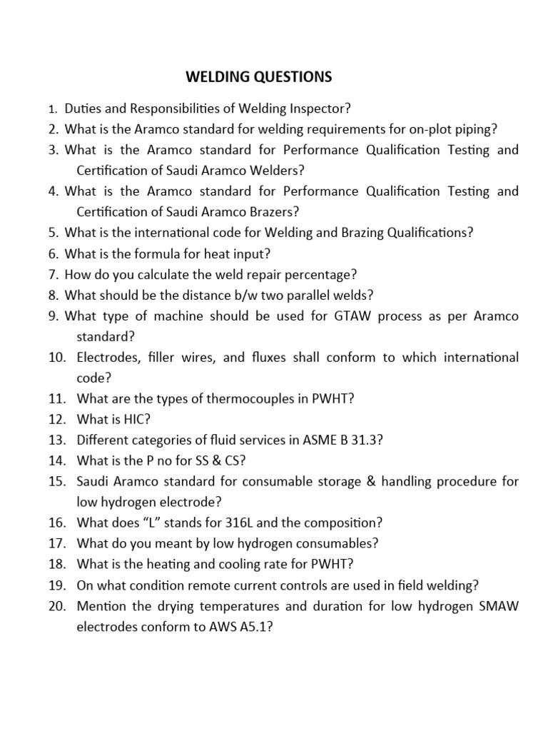 w-011 Based Question | PDF | Construction | Welding