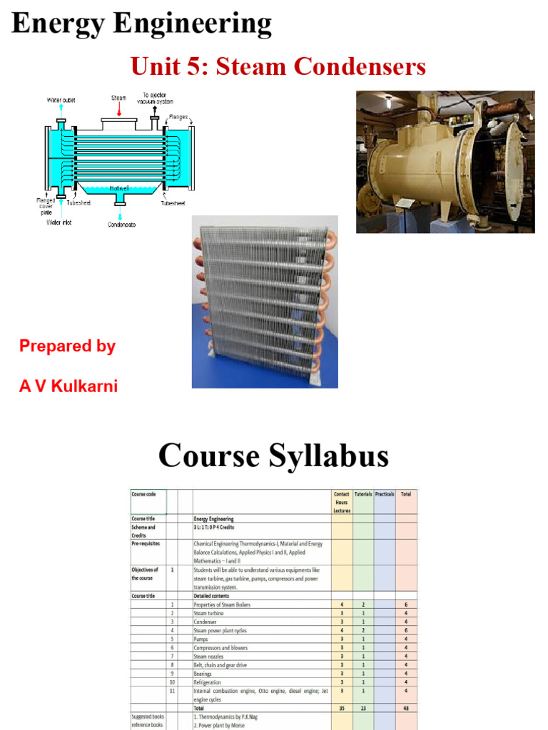 Energy Engineering - Steam Condensers | PDF