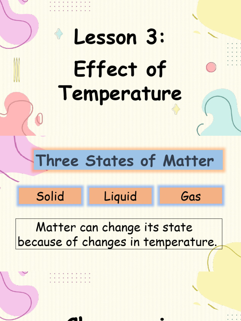 Q1 - Lesson 3 Effect of Temperature | PDF