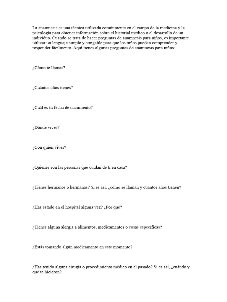 anamesis | PDF | Medicina | Medicina CLINICA