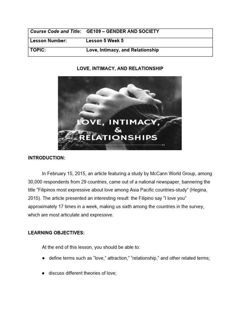 Understanding Love and Relationships | PDF | Love | Emotions