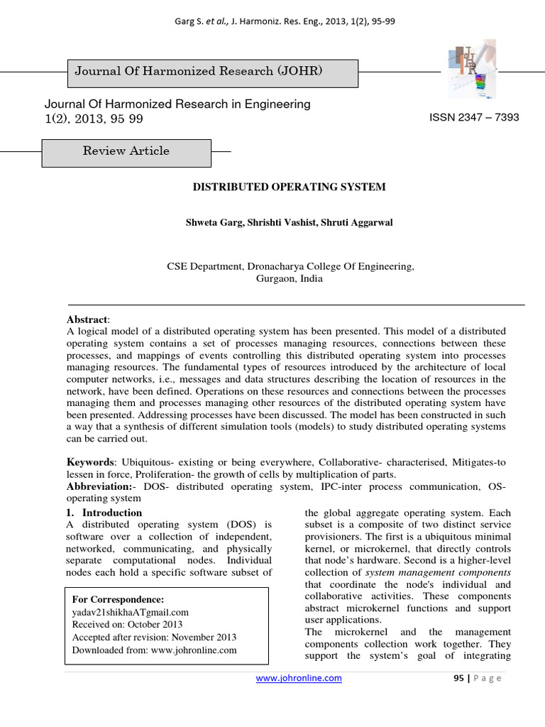 Distributed Operating System | PDF | Kernel (Operating System) | Computing