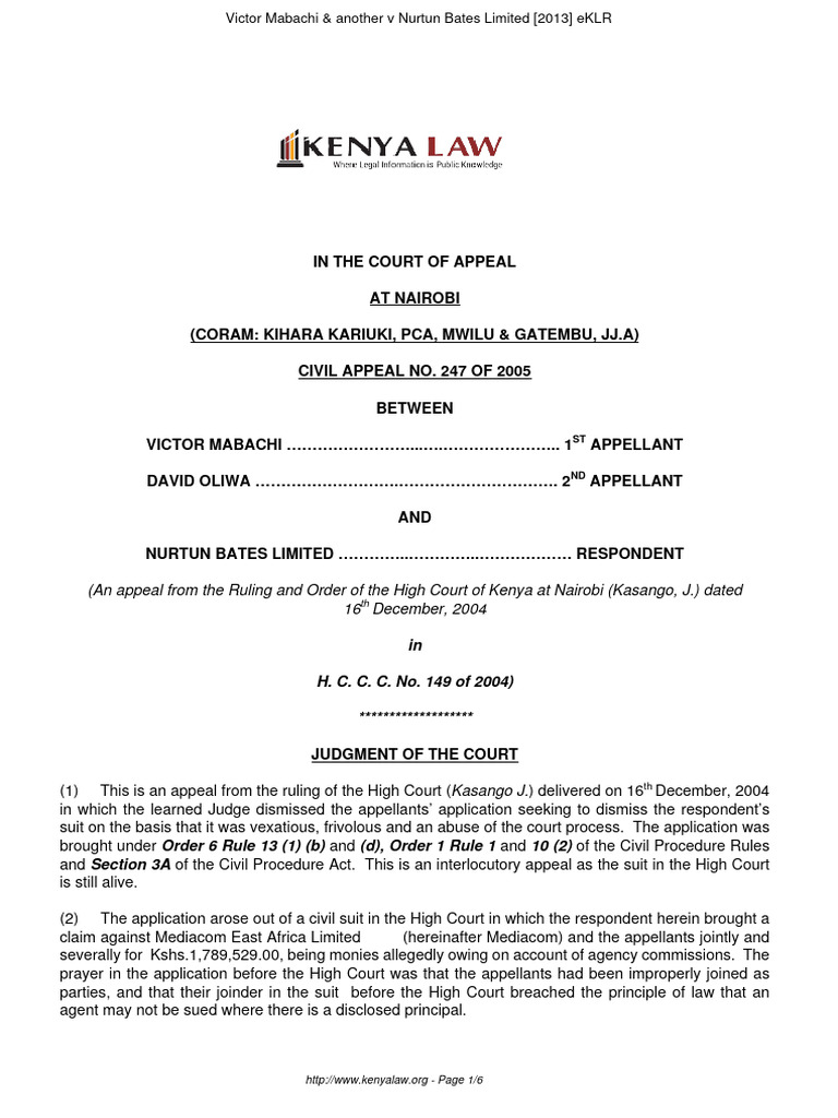 Civil Appeal 247 of 2005 | PDF | Lawsuit | Legal Liability